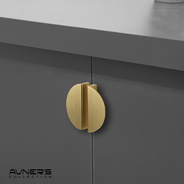 ידיות לארונות, ידית חצי עיגול דגם 3068 זהב מט - אבנר'ס